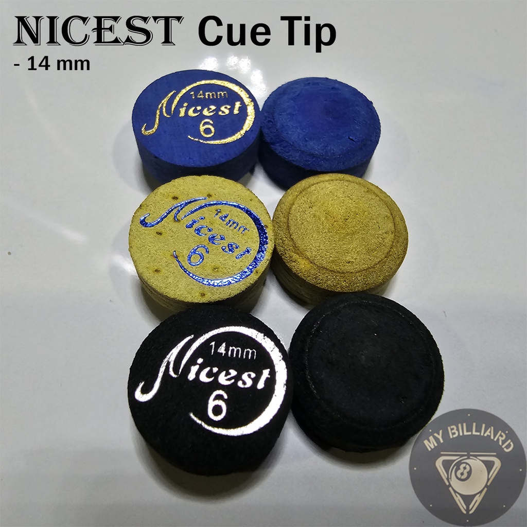Jual Nicest Cue Tip 14mm 6 layers billiard stick billiar master tip ...