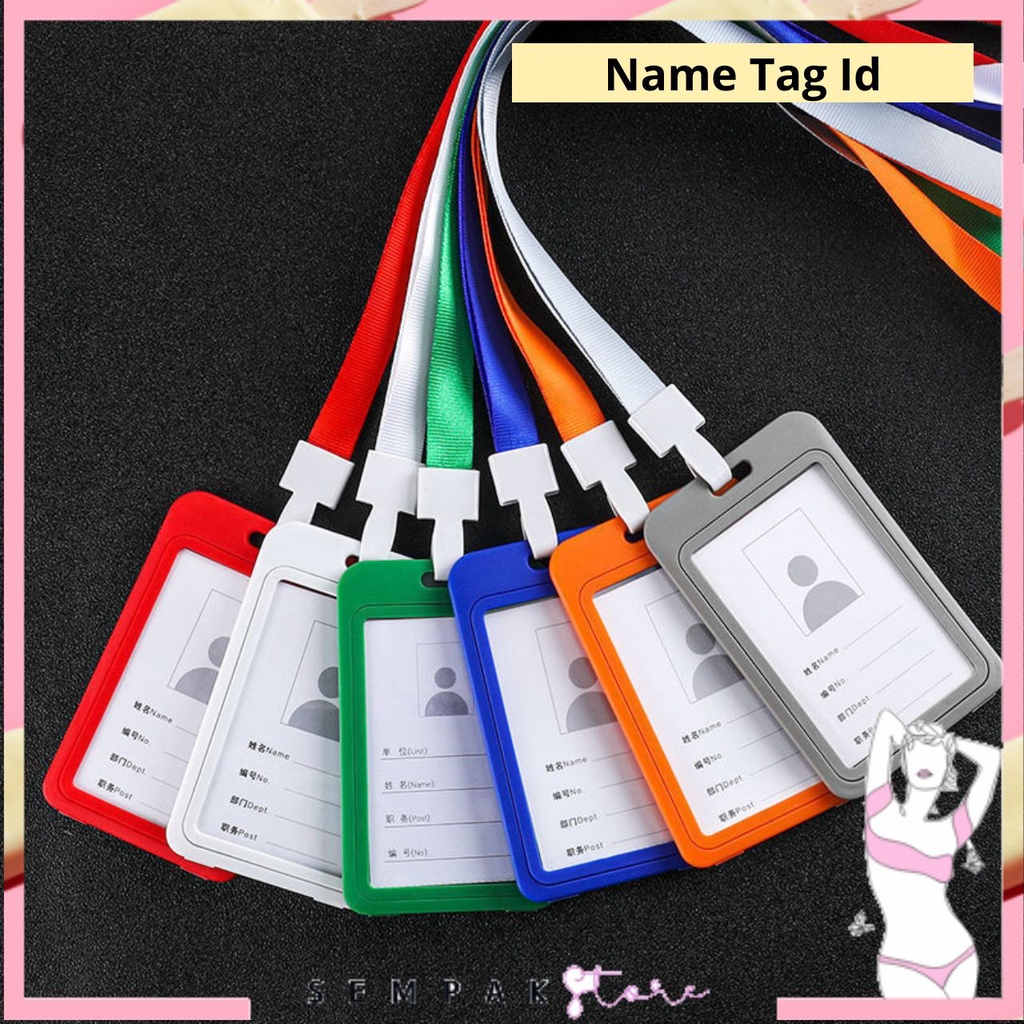 Jual SS Name Tag Id Card Transparant Gantungan Kartu Nama Plastik ...