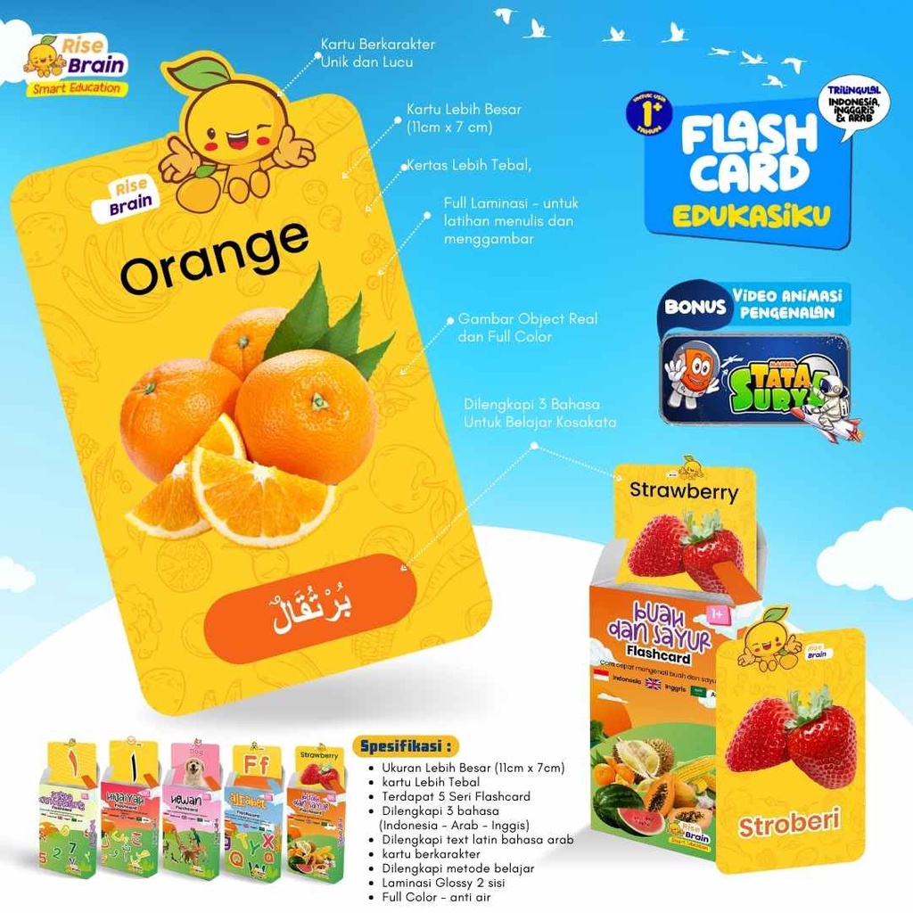 Jual Flash Card Edukasi Anak Buah dan Sayur Kartu Gambaran Edukasi Anak ...