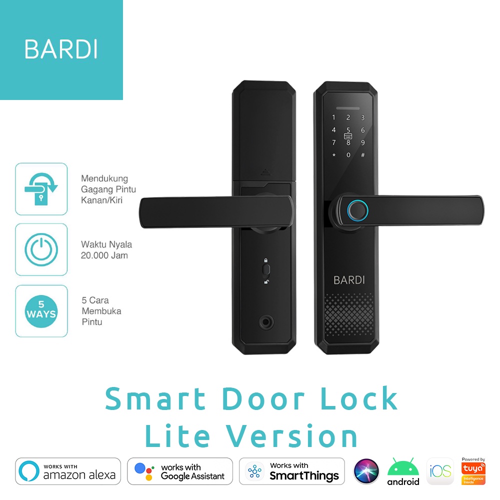 Jual BARDI Smart Door Lock Lite Version Doorlock PIN Fingerprint Finger Print RFID Kunci Pintu ...