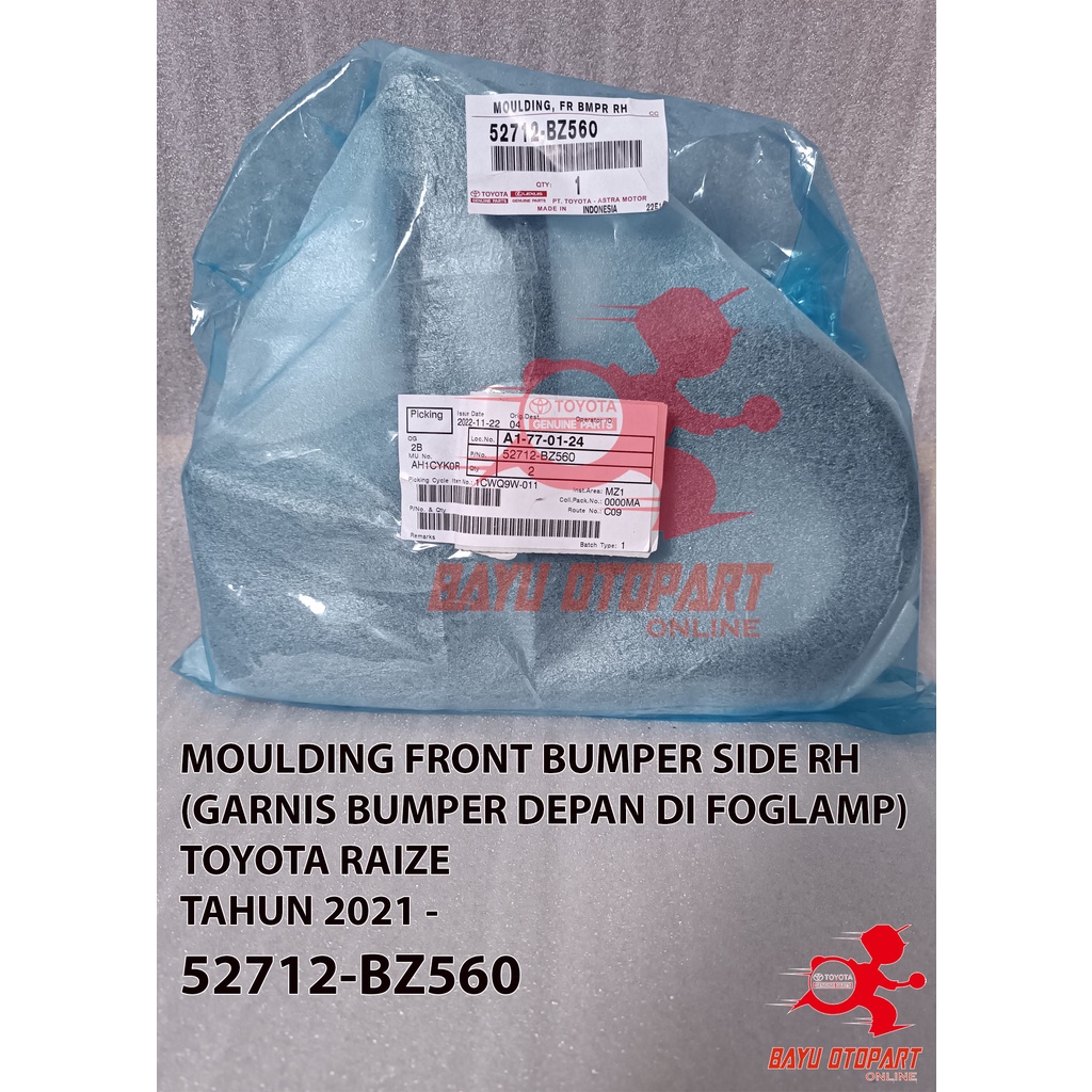 Jual COVER FOGLAMP DAN DRL KANAN TOYOTA RAIZE 52712-BZ560 | Shopee ...