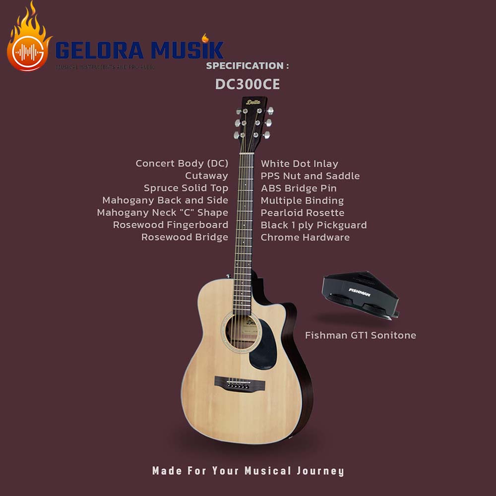 Jual Gitar Akustik Elektrik Delta DC300CE | Shopee Indonesia