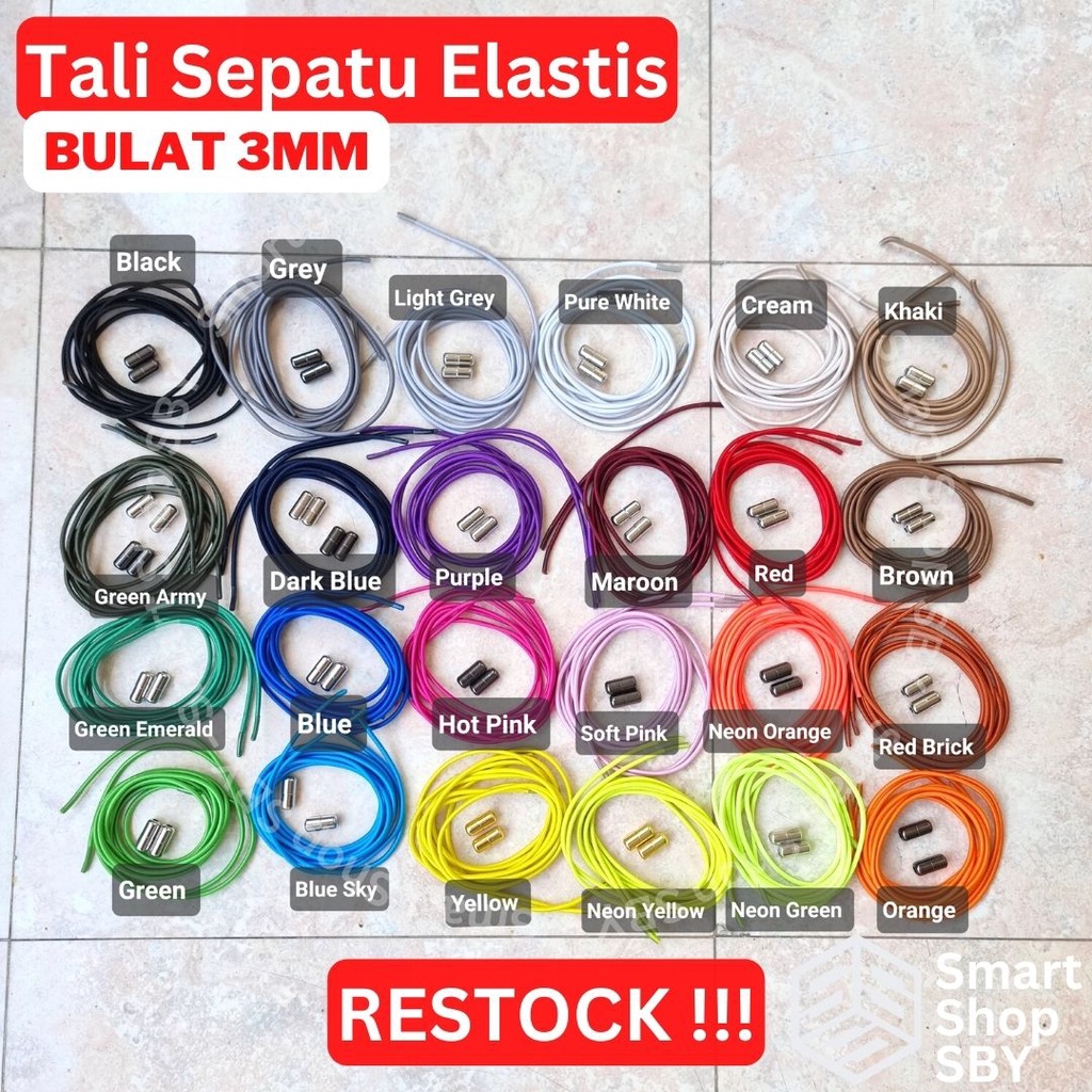 Jual (C) Tali Sepatu Elastis Dengan Buckle Lock Keren Elastic Shoelace ...