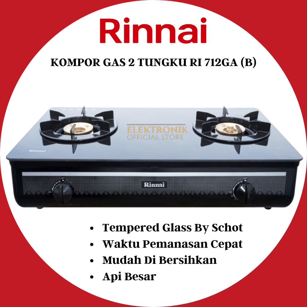 Jual RINNAI KOMPOR GAS 2 TUNGKU RI 712GA B//RI-712GAB/ RI712GAB/RI 712 ...