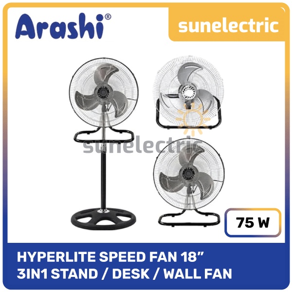 Jual Arashi Hyperlite Series Speed Fan 3in1 Industrial Stand + Wall ...