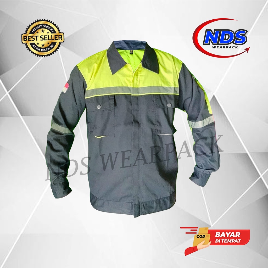 Jual Seragam Wearpack | Baju Kerja Lengan Panjang warna Abu kombinasi ...