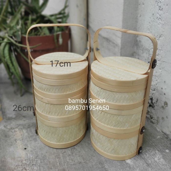 Jual Rantang Rantang Bambu Susun 3 17Cm | Shopee Indonesia