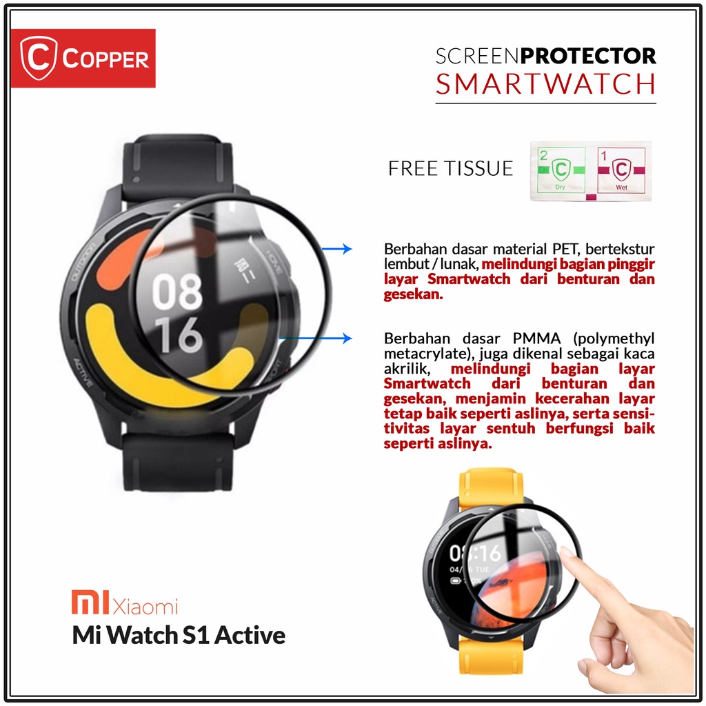 Jual Xiaomi Mi Watch S1 Active - COPPER Polymer Nano PMMA Antigores Anti Gores Smartwatch ...