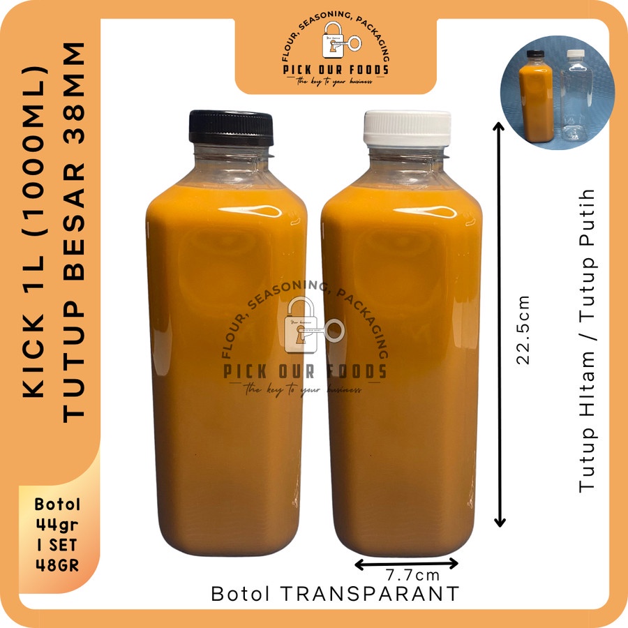 Jual Botol Pastik 1000ml / Botol Kick / Botol Minuman / Botol Jus / Pet ...