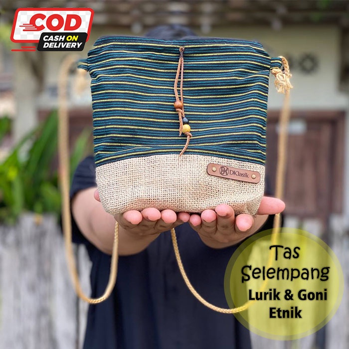 Jual DKLASIK Sling Bag Lurik Kombinasi Goni | Tas Selempang Etnik | Tas ...
