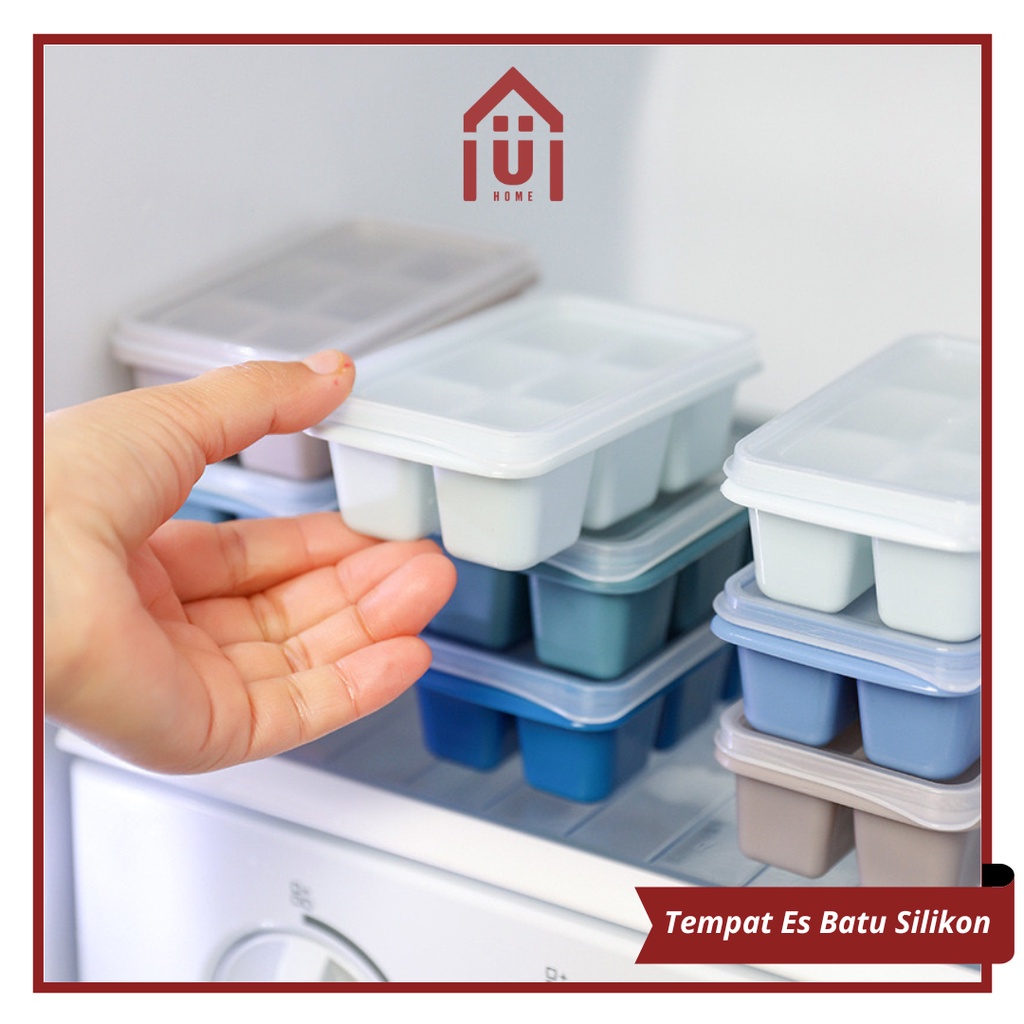 Jual UNISO - TEMPAT ES BATU CETAKAN ES BATU SILIKON 6 GRID MINI ICE ...