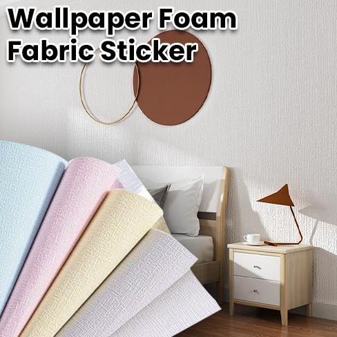Jual Wallpaper Foam Fabric Sticker Linen Roll, 50cm x 290cm tebal 2mm ...