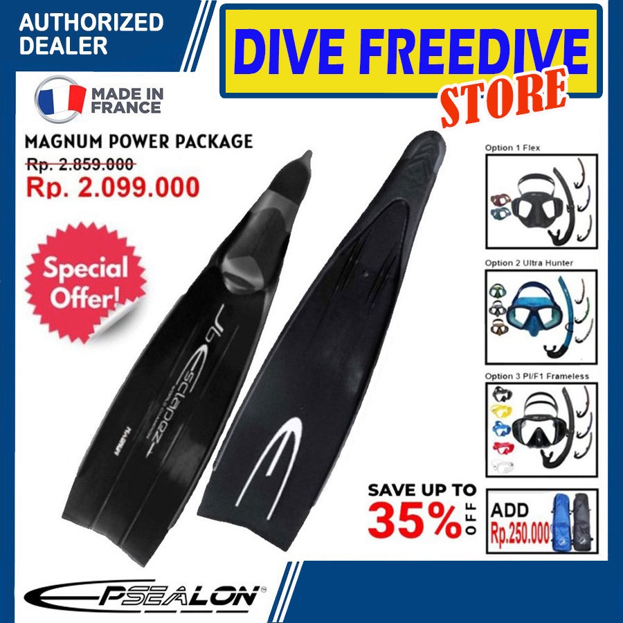 Jual Paket Freediving Set Long Fins Mask Zeepro Fin Magnum Power ...