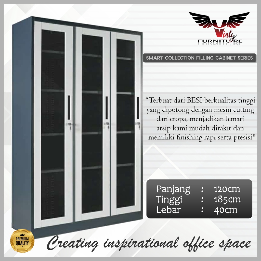 Jual Filling Cabinet / Lemari Arsip / Lemari Arsip Besi - 3 Pintu Vinly ...