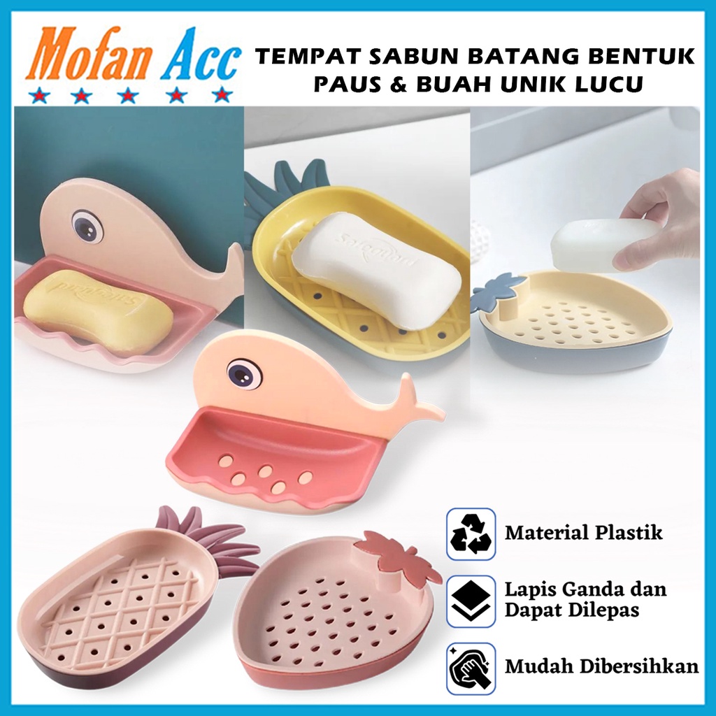 Jual Tempat Sabun Batang Model Ikan Paus - Buah - Nanas / Rak Holder ...