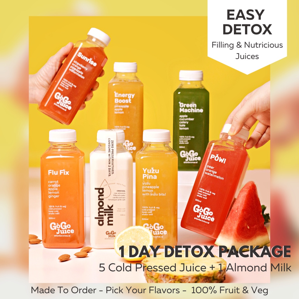 Jual 1 Day Detox Package 500ML atau 250ML GERD FRIENDLY include Almond ...