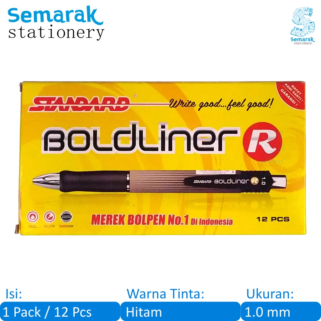 Jual Standard Boldliner R Retactable Siganture Pen Pulpen Gel Tanda ...