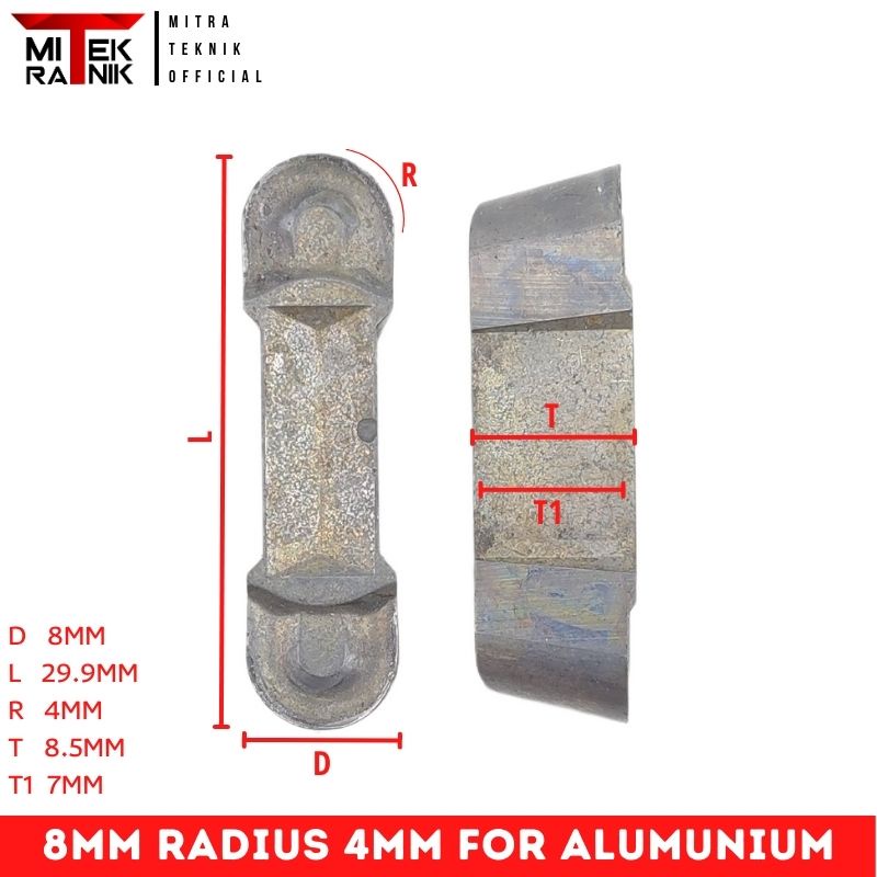 Jual Insert Bubut 8mm 6mm Radius 4mm 3mm Untuk Bubut Alumunium | Shopee Indonesia