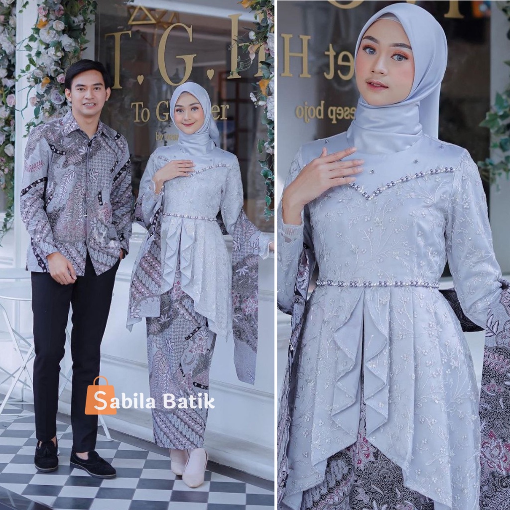 Jual Kebaya Couple Modern Kebaya Lamaran Wisuda Baju Tunangan Batik ...