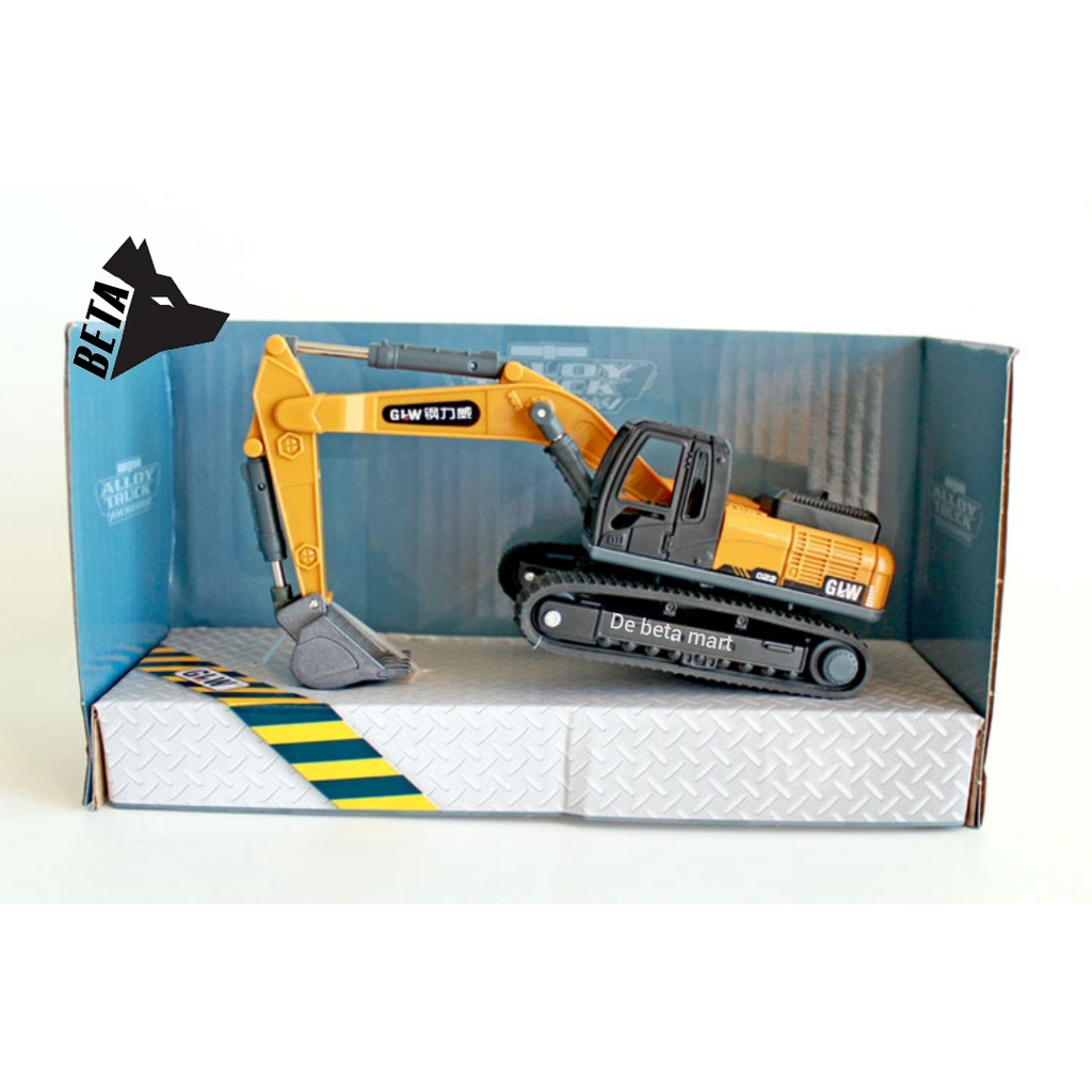 Jual DIECAST EXCAVATOR GLW MODEL PREMIUM BAN KARET MINIATUR TRUK KERUK ...