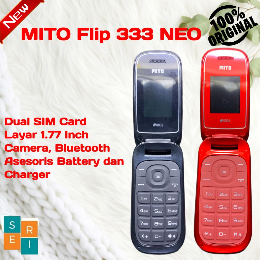 Jual MITO Flip Lipat 333 NEO Dual SIM Bergaransi Plus SD Card VGen New ...