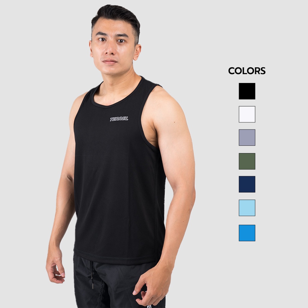 Jual Terrel sportswear basic tanktop sleeveless singlet pria dry fit gym running pria | Shopee ...