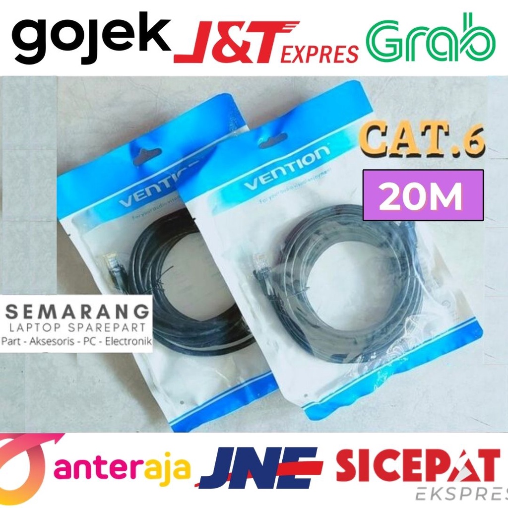 Jual VENTION Kabel Lan 20M CAT6 Cat 6 Utp RJ45 Panjang 20 M Meter Flat Wifi | Shopee Indonesia