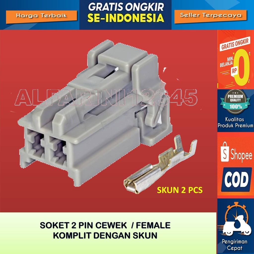 Jual Soket 2 pin female socket 2 pin female - SOKET 2 PIN ORIGINAL ...