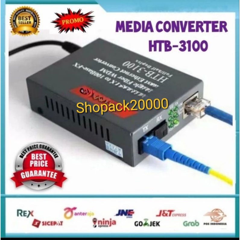 Jual Media Converter FO HTB 3100 10-100 Mbps Single Core Fiber Optic ...