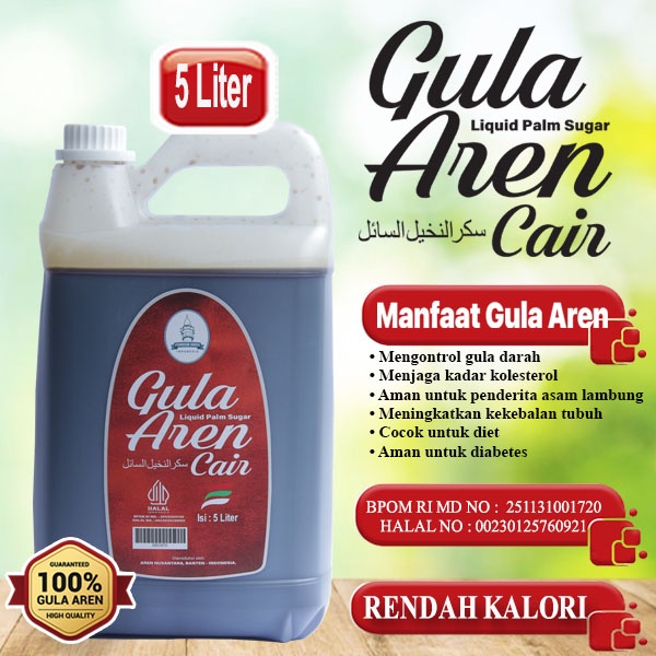 Jual Pondok Aren Gula Aren Cair Asli Murni 5 L Brown Sugar Cair Asli ...