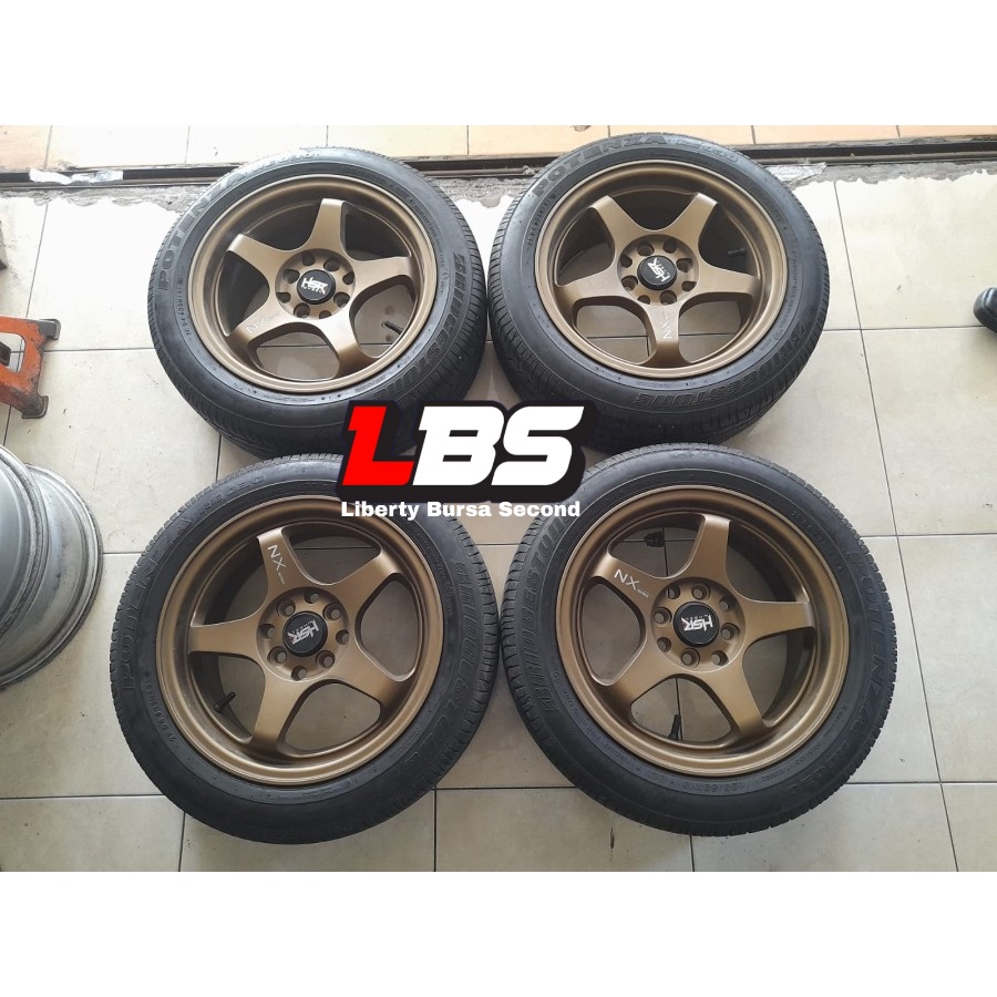 Jual VELG MOBIL BEKAS RACING HSR KAILOLO RING 15 LEBAR 6,5 LUBANG BAUT PCD 4x100, 4x114 + BAN ...
