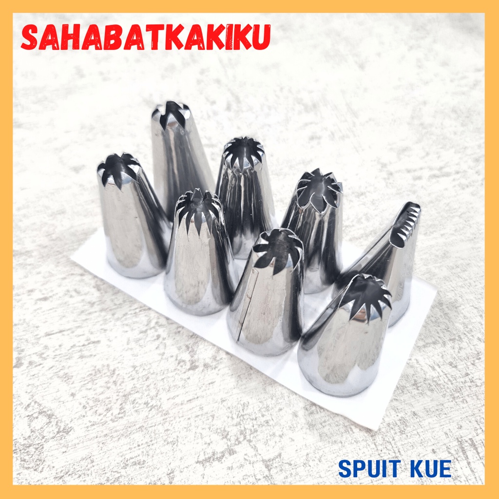 Jual Spuit Kue Spet Tar Jumbo Isi 8 Pcs Stainless Stell Anti Karat ...
