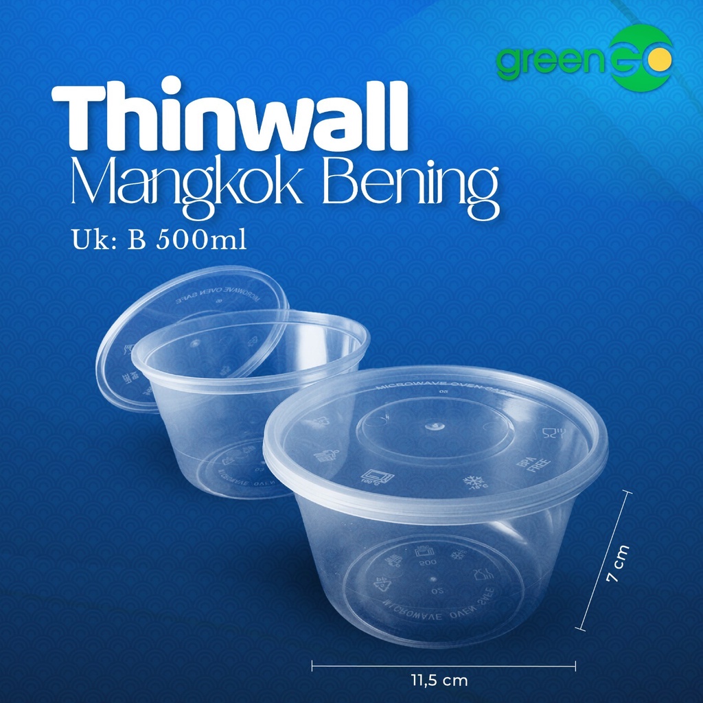 Jual THINWALL BOWL AECO 500ML ISI 25 SET TUTUP MANGKUK CUP PLASTIK ...