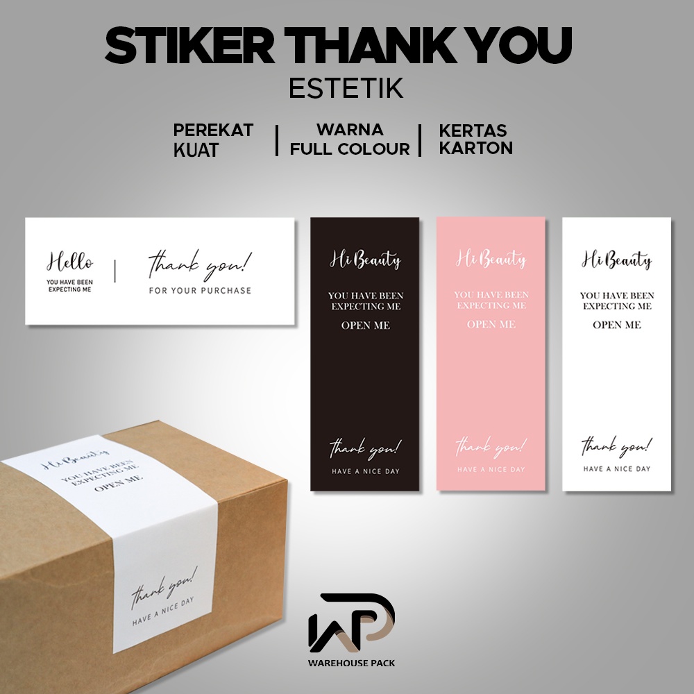 Jual Stiker Segel Thank You | Stiker Segel Box Packaging Aesthetic ...