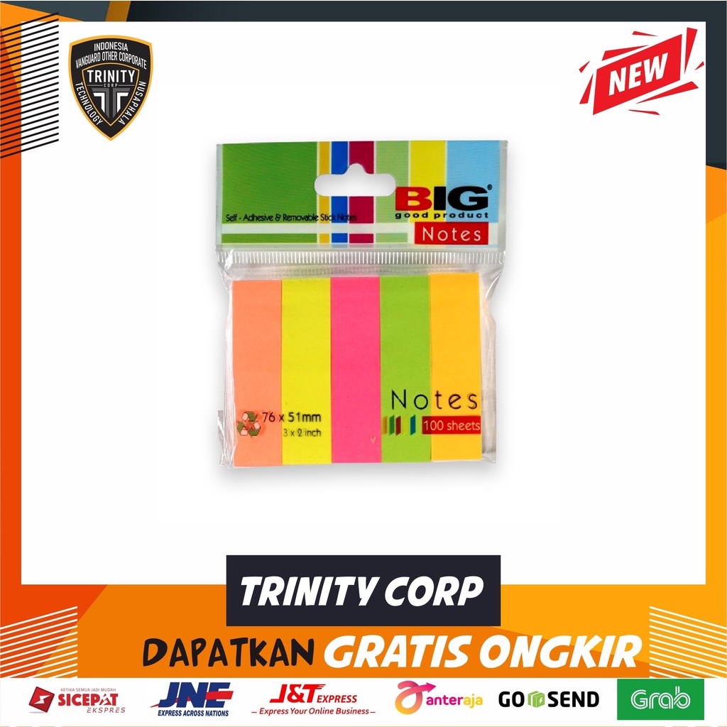 Jual Sticky Notes BIG SN - 76X51 5 Warna | Shopee Indonesia