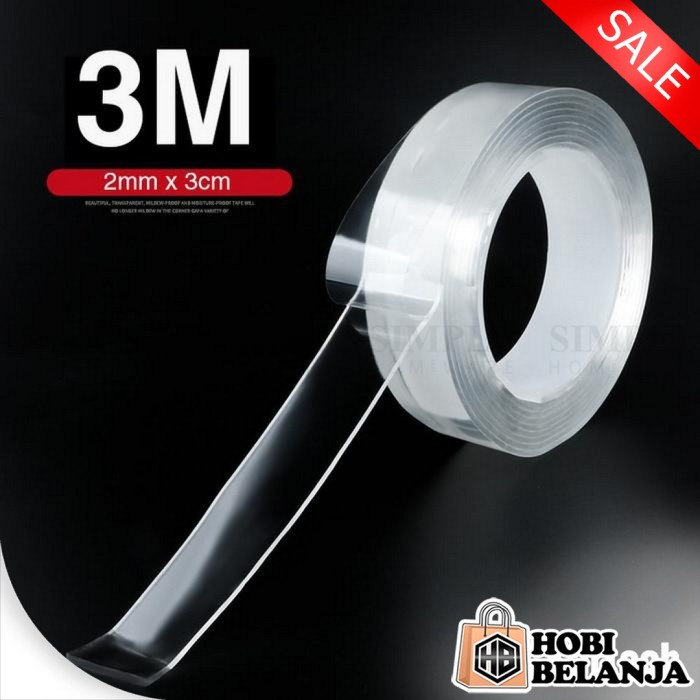 Jual 3M 1M Nano Magic Double Tape Isolasi Lakban Solatip Bening 1 3 ...