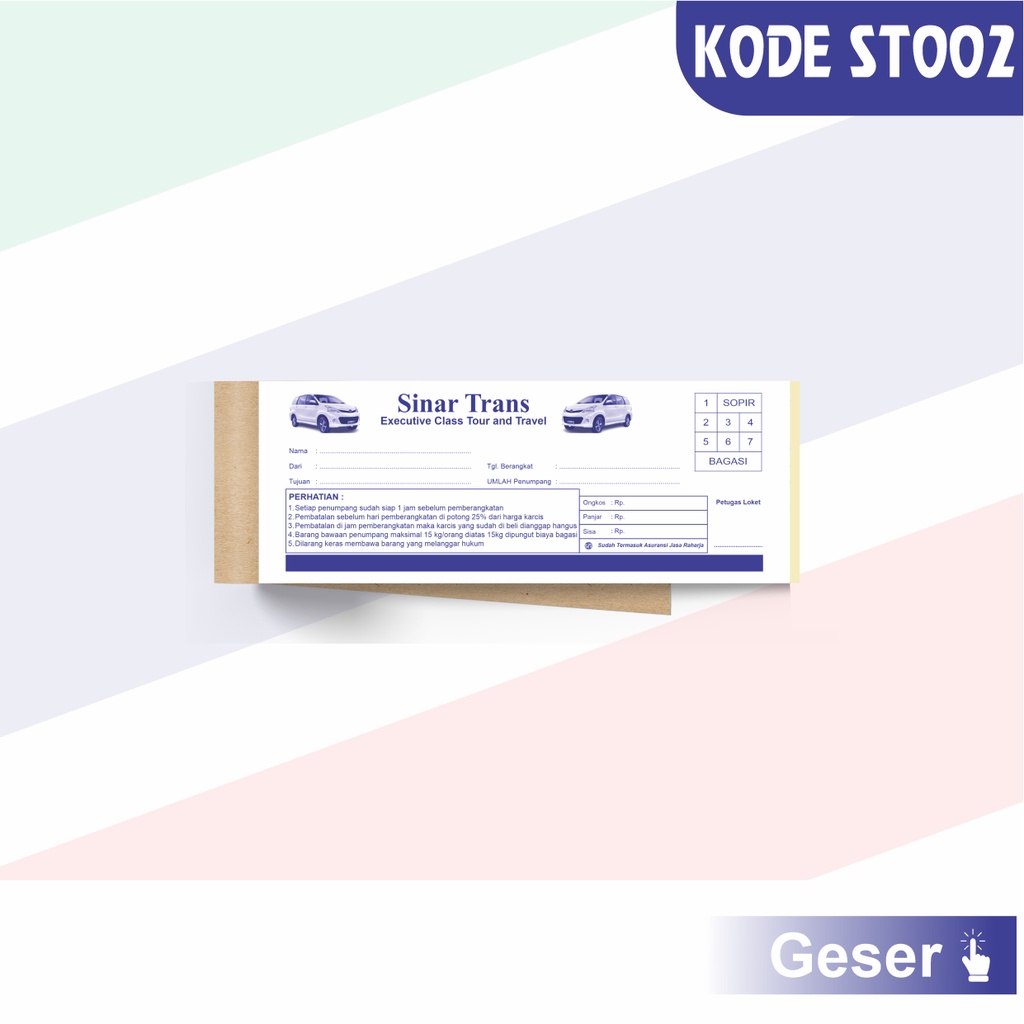 Jual CETAK KWITANSI TIKET TRAVEL CUSTOM NAMA BISA SATUAN TANPA MINIMAL ...