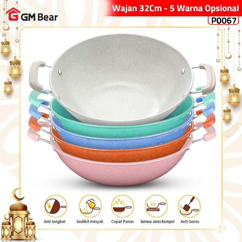 Jual GM Bear Wajan Penggorengan 32cm P0067 - Wok Pan 32cm | Shopee ...