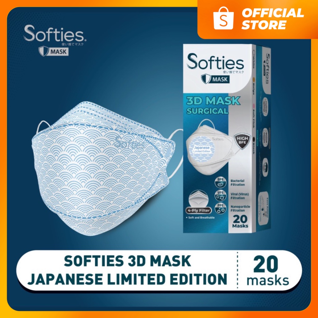 Jual SOFTIES - Masker Earloop 3D KF94 Surgical Mask 4 Ply JAPANESE BOX ...
