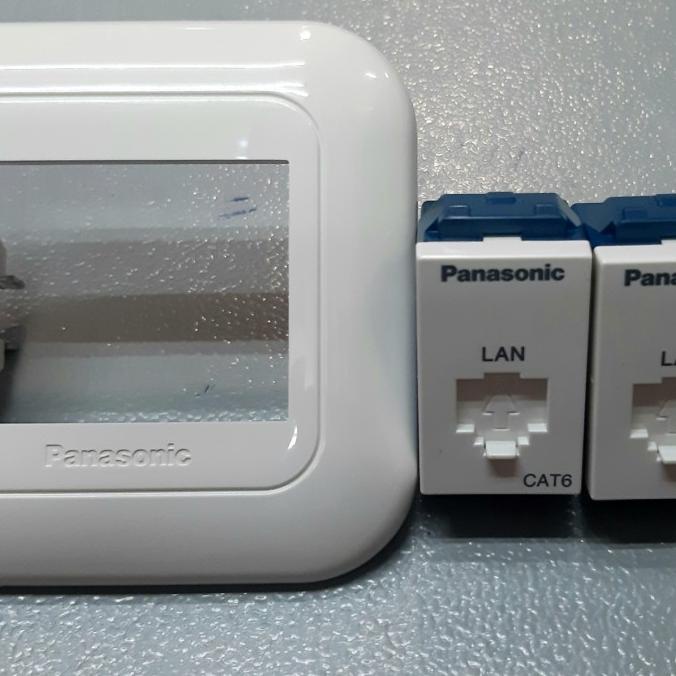 Jual Panasonic Frame 2 Hole + Outlet Data Cat.6 + Outlet Data Cat.6 ...