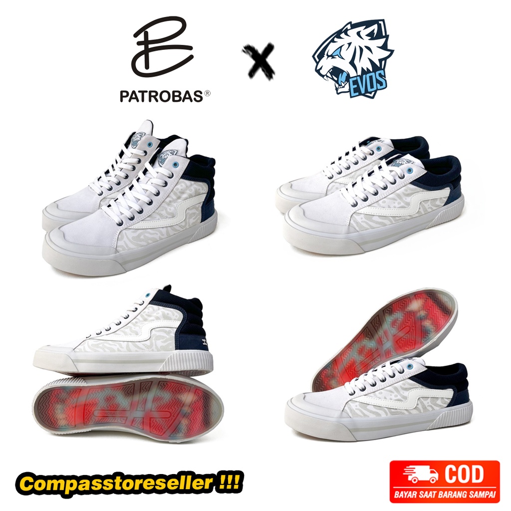 Jual PATROBAS X EVOS WHITE HIGH / LOW (ORIGINAL) | Shopee Indonesia