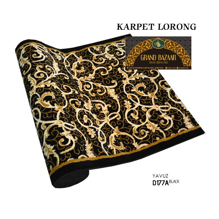 Jual :=:=:=:=] Karpet Masjid Turki Yavuz D177A Batik Hitam Tebal 12mm ...
