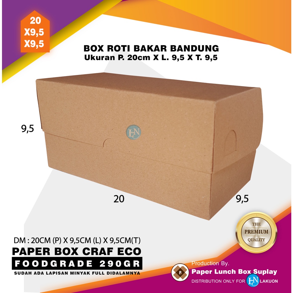 Jual BOX ROTI BAKAR BANDUNG PAPER DAN BOX 20X10X4,6CM | Shopee Indonesia