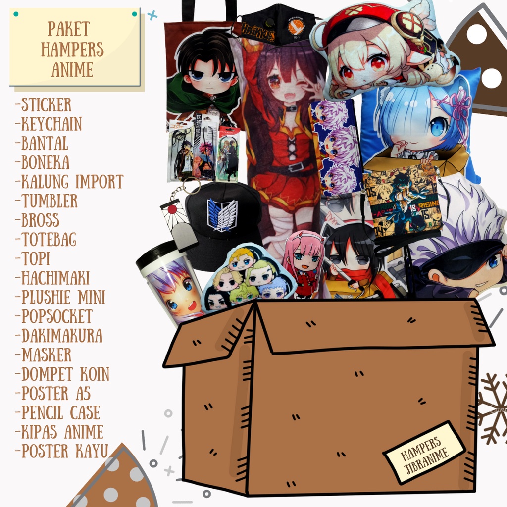 Jual paket merchandise anime / hampers / fan kit / jujutsu kaisen ...