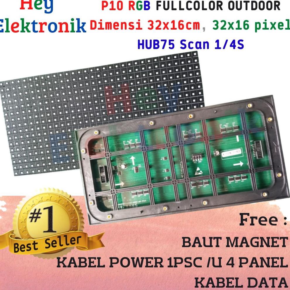 Jual Ready Stok Panel Modul LED P10 RGB Fulloutdoor Scan 1/4 FULL COLOR ...