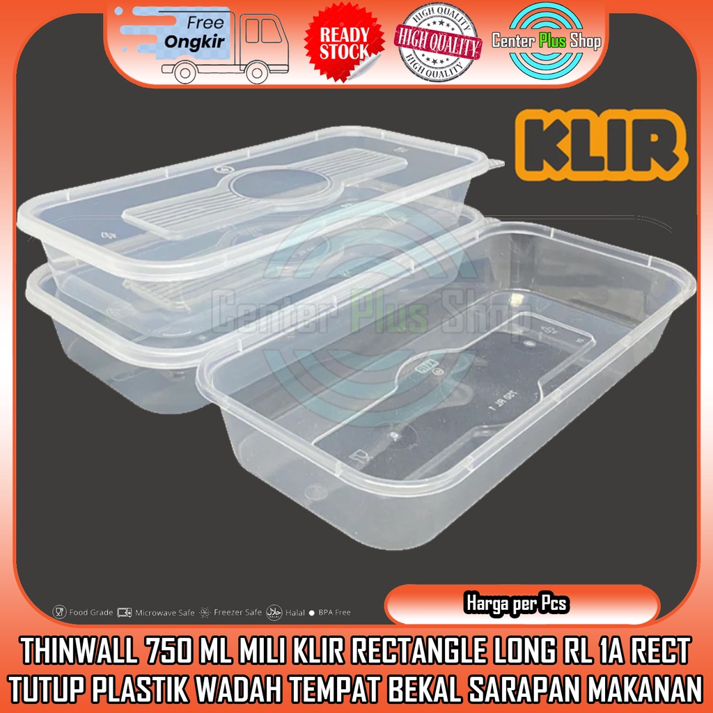 Jual Rectangle Long Rl Rect Klir Thinwall 750 Ml Mili Plastik