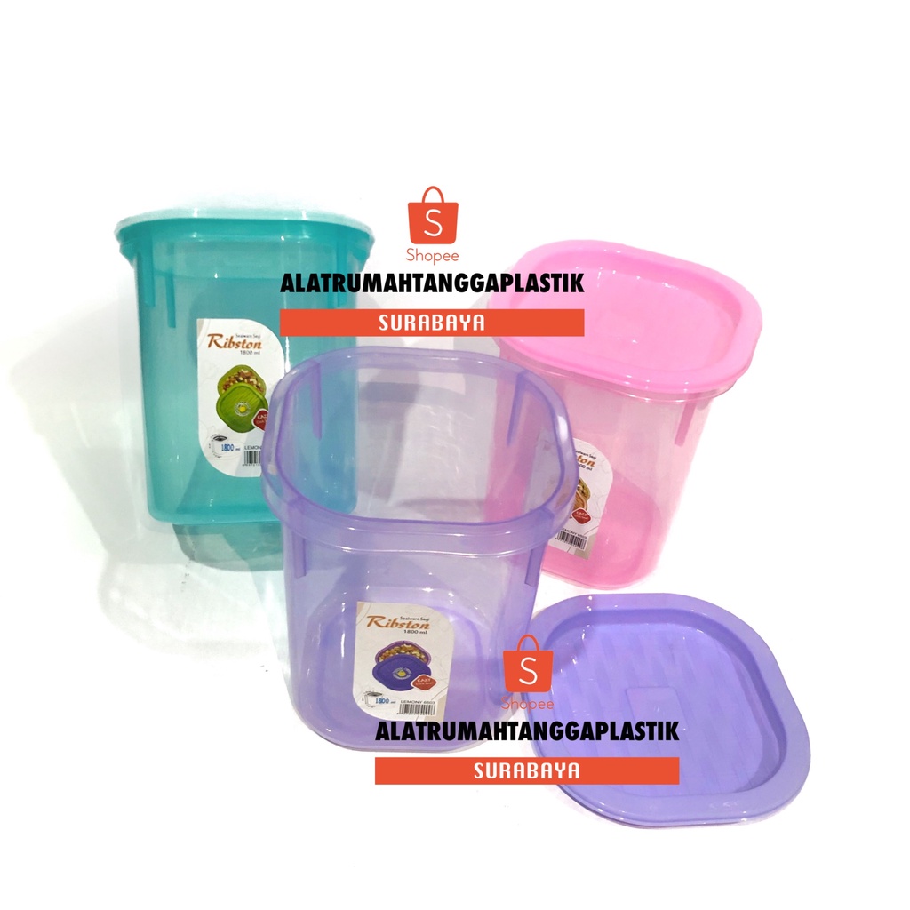 Jual 1pc Toples Lemony Ribston L 1800ml / Toples Plastik Polos / Toples Pastel / Toples Kue ...