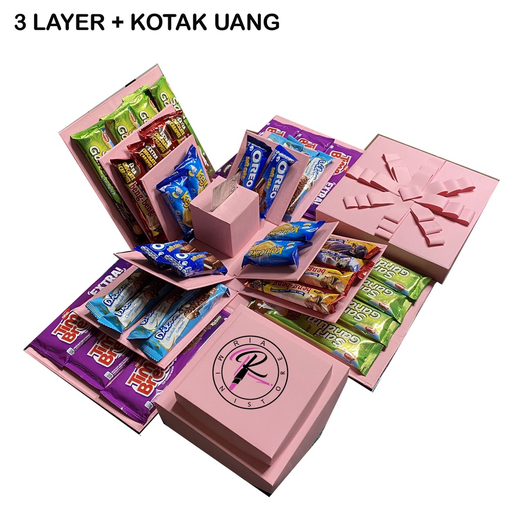 Jual Explosion Box Snack Box Kado Unik Hampers Box Snack Box Kotak Uang ...