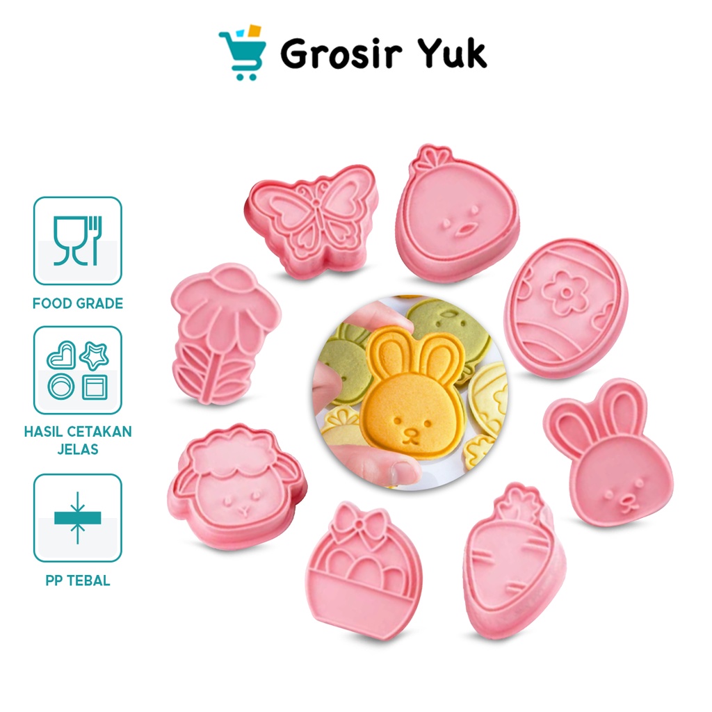 Jual Cetakan Kue Kering Cutter Cookies 3D Mold Motif Karakter 8 in 1 ...