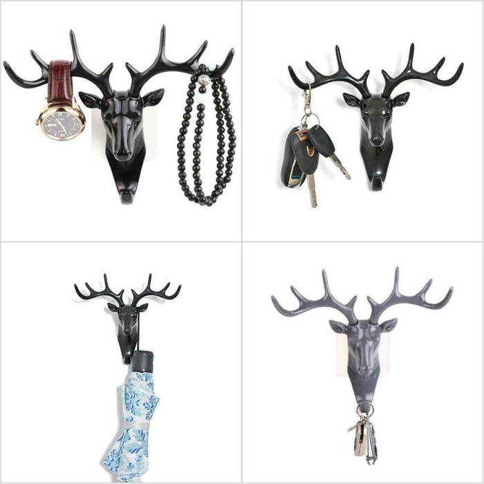 Jual DOE DEER KEY HOOKS STAND HANGER GANTUNGAN KUNCI DINDING TANDUK ...